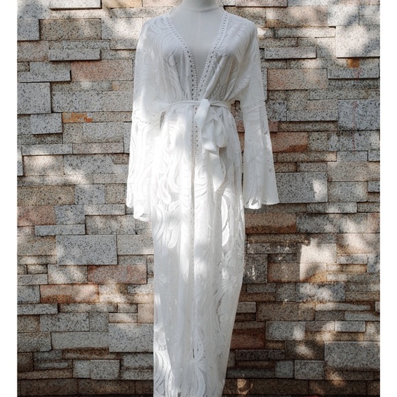 KJANSY | Sweaters | Karli White Lace Duster | Poshmark